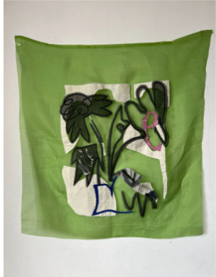 Ellie Sweeney 'Still Life 1' Embroidered Silk and Cotton Applique ...